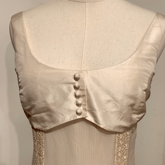 BCBGMaxAzria | Dresses | Bcb Max Azria White Satin Lace Long Dress ...